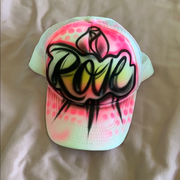 Accessories | Spray Painted Rose Hat | Poshmark